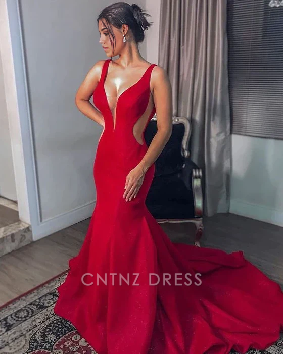 Wholesa Mermaid Deep V formal dresses Bridesmaid Dresses evening gown ...